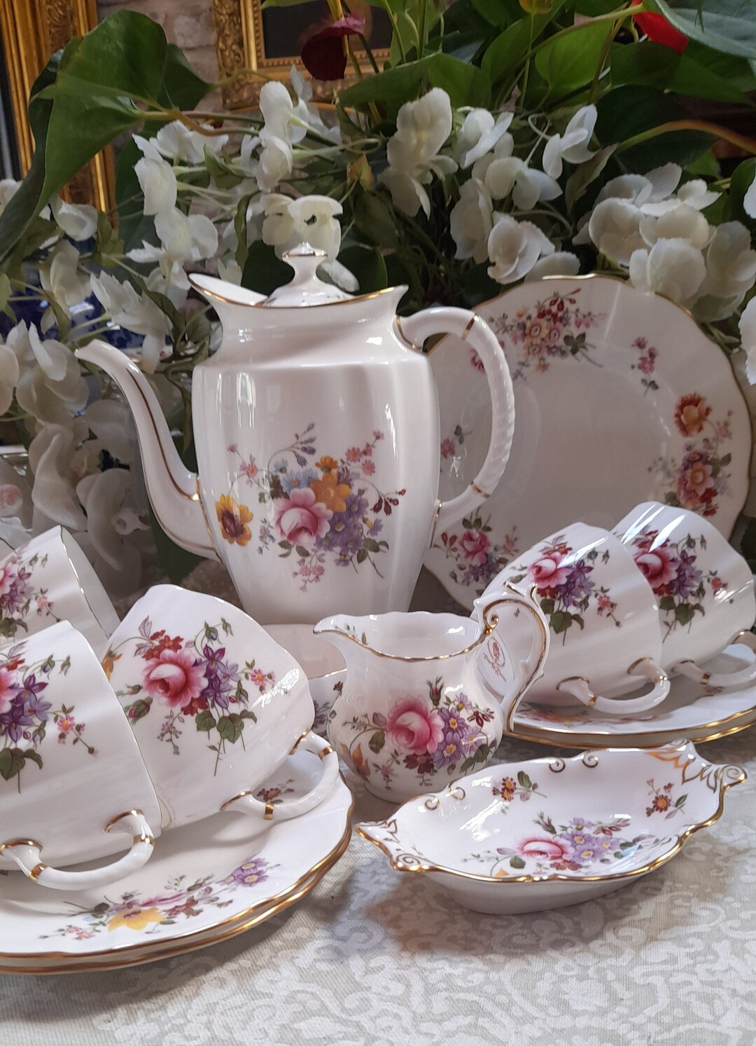 Royal Crown Derby "derby Posies " Tea Set - Etsy