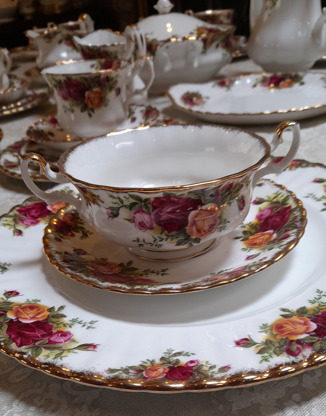 Royal Albert old Country Roses Dinner Set - Etsy