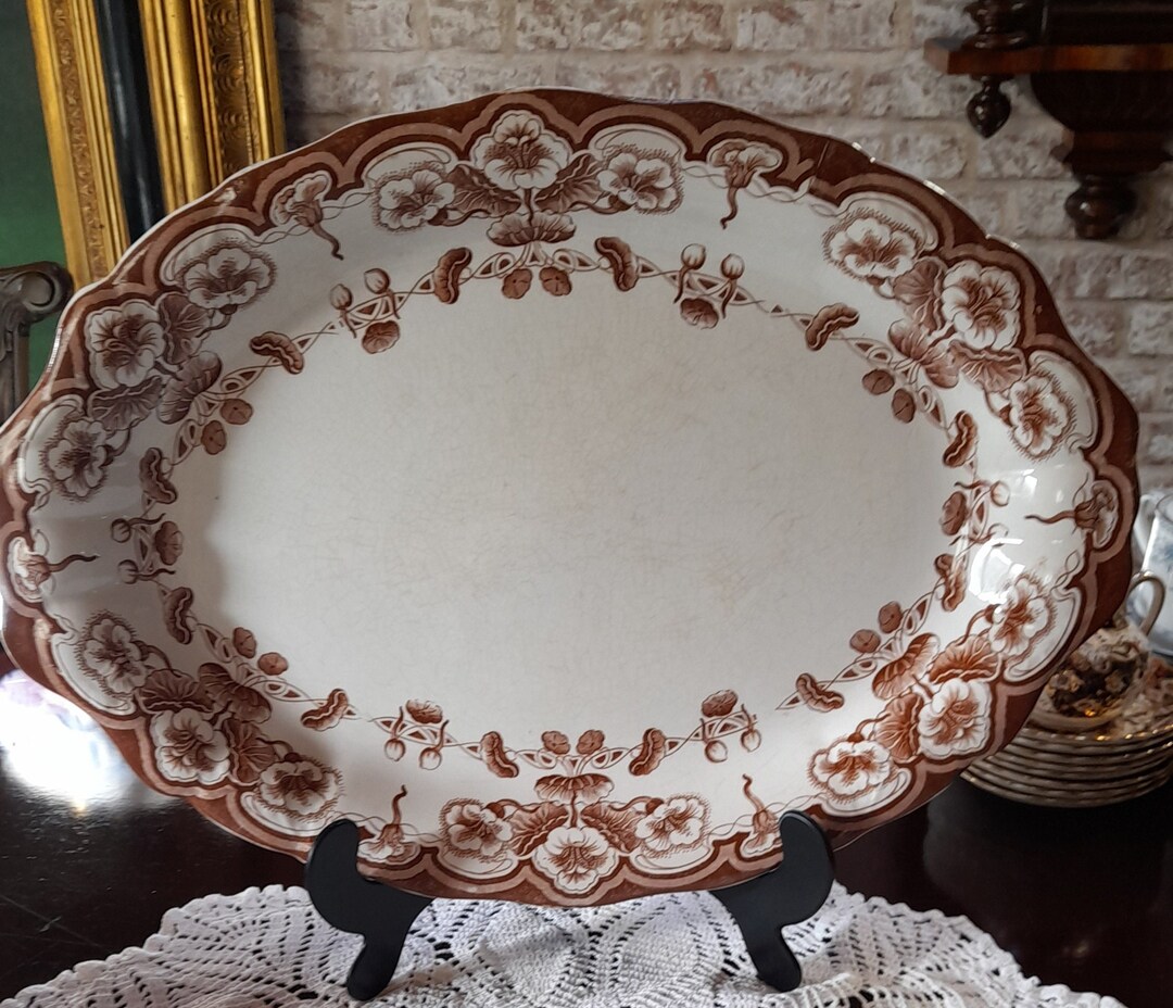 An Antique Large Sf&co Oval Serving Plate - Etsy