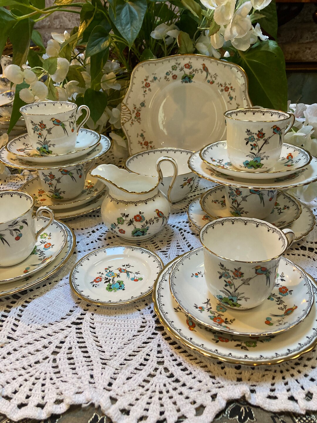 Vintage Tuscan Tea Set - Etsy