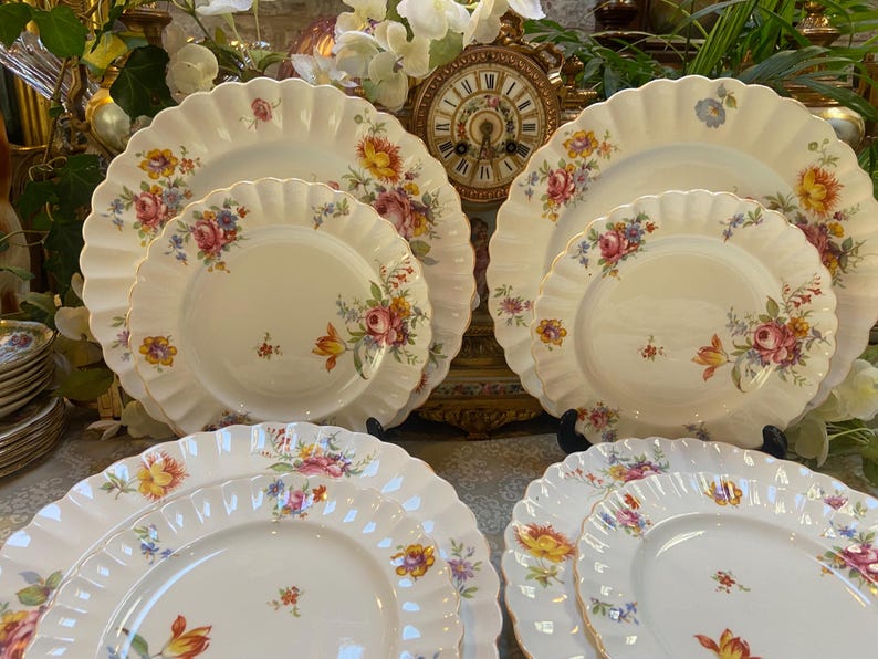6 Vintage Dinner and Salad Plates - Etsy