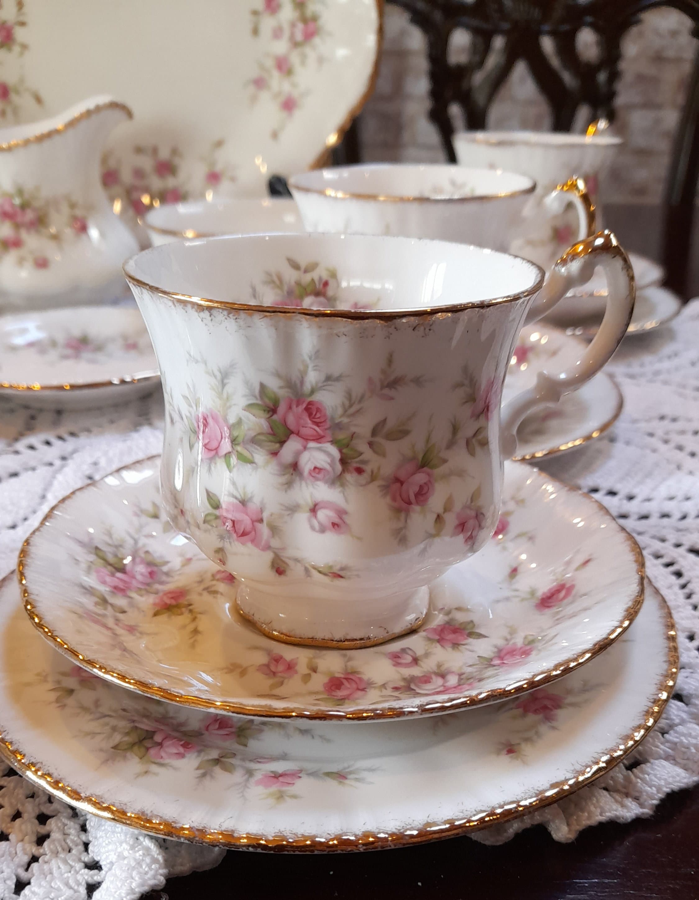 Royal Albert Paragon Victorian Rose Tea Set - Etsy