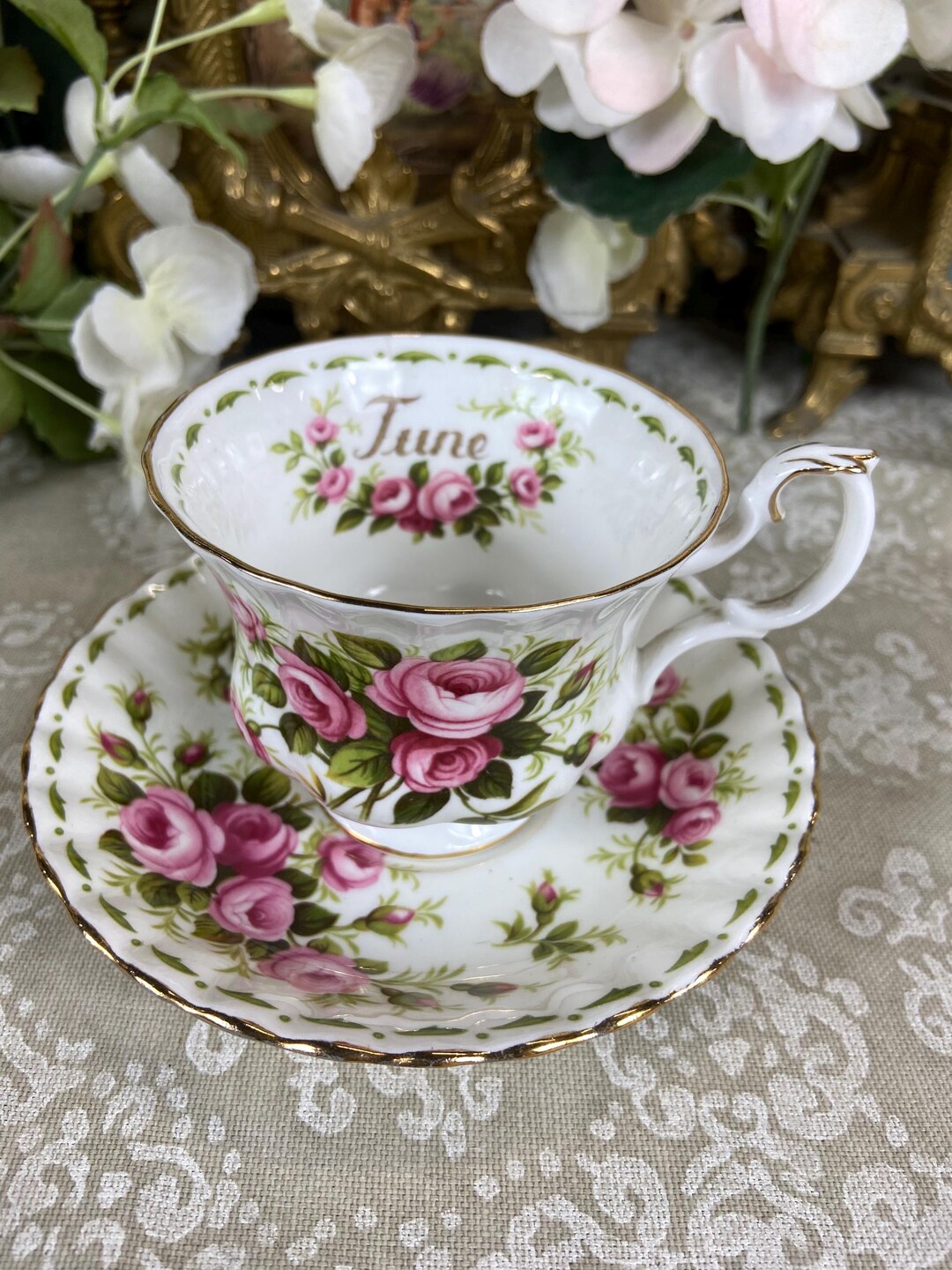 Royal Albert Flower of the Month Series June Tea Cup and Saucer - Etsy