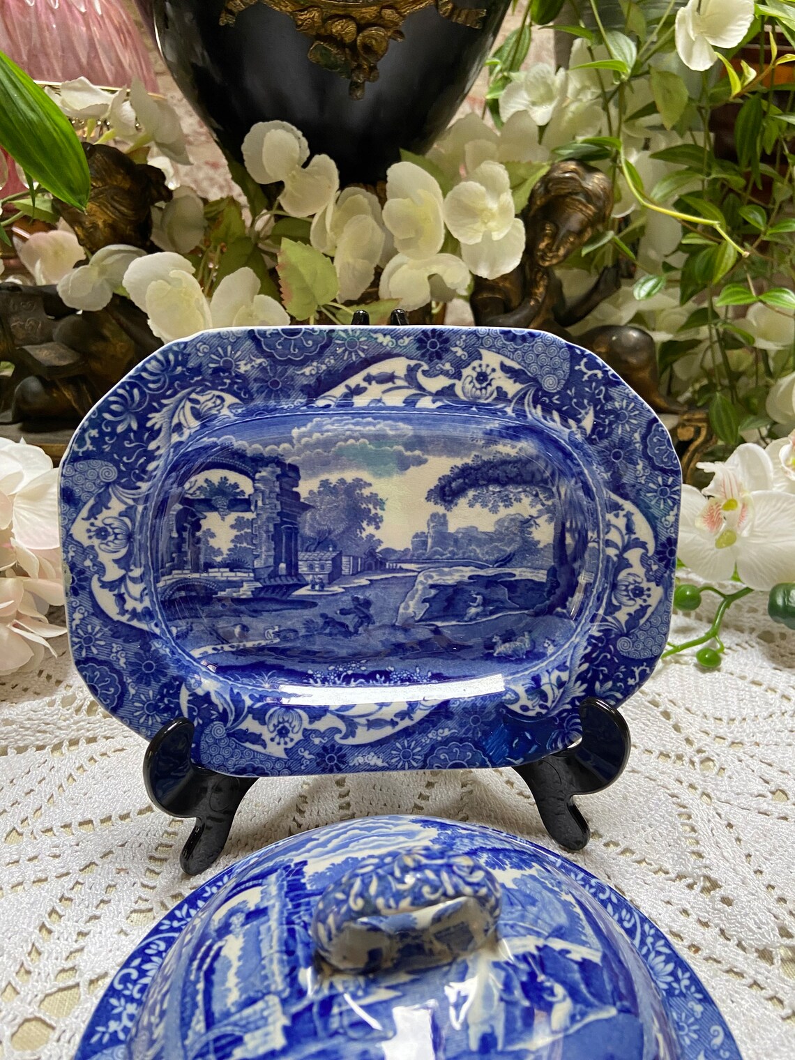 Antique Spode Copeland Butter Dish and Serving Plate - Etsy