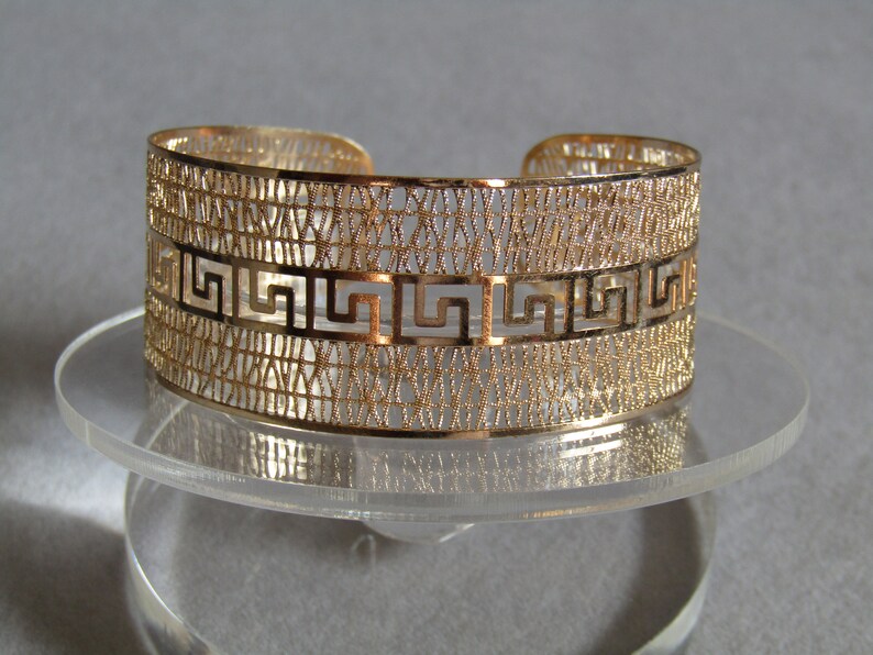 Greek Key Wide Open Cuff Soft Pliable Bangle Bracelet - Etsy