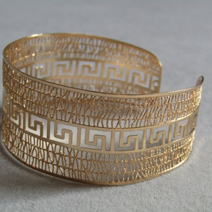 Greek Key Wide Open Cuff Soft Pliable Bangle Bracelet - Etsy