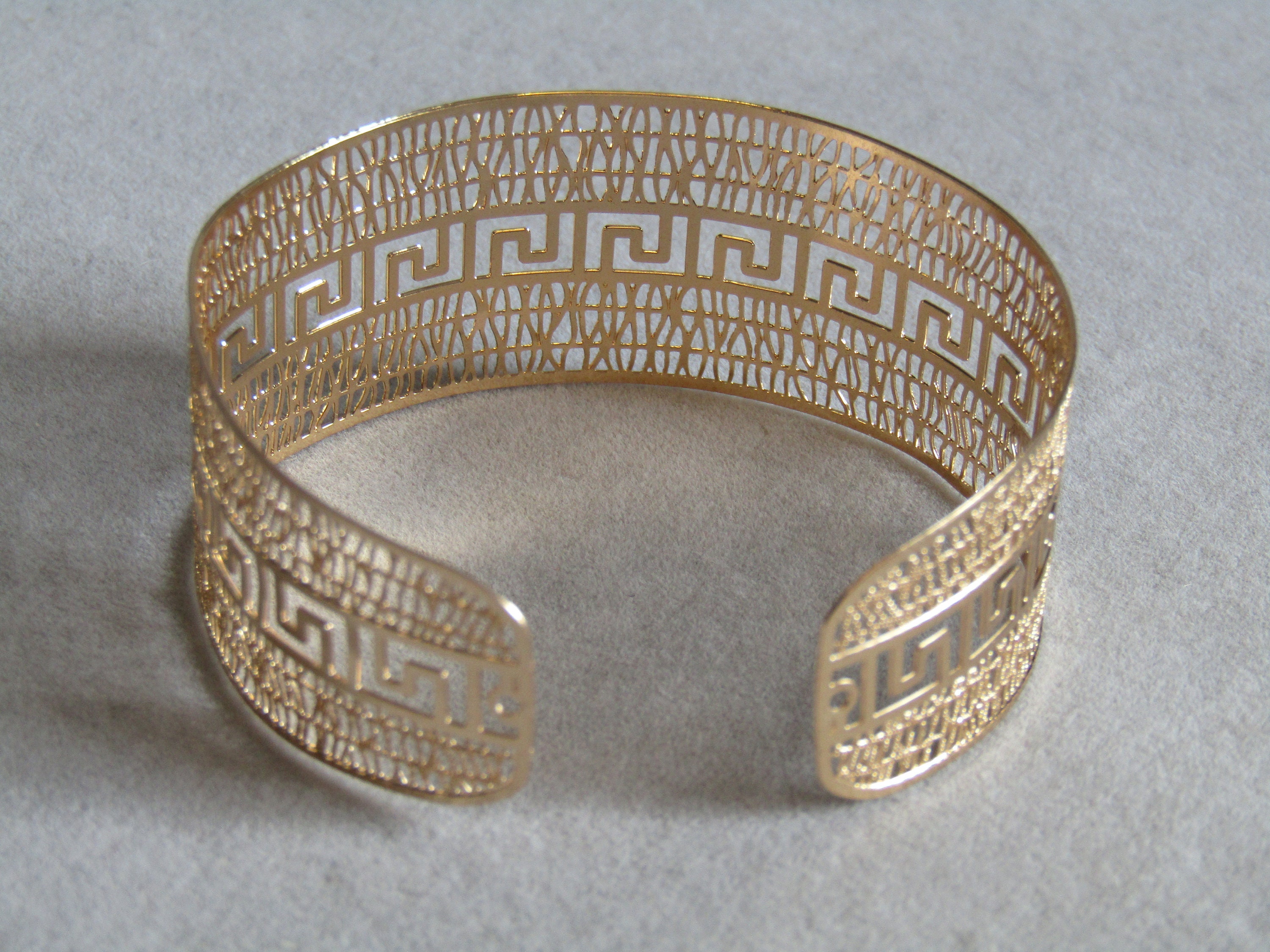 Greek Key Wide Open Cuff Soft Pliable Bangle Bracelet - Etsy