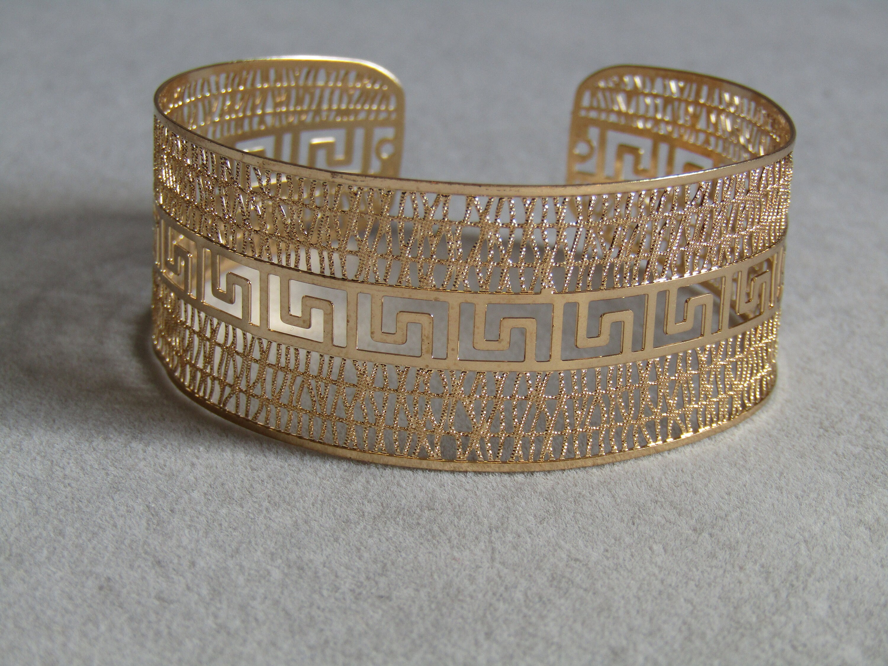 Greek Key Wide Open Cuff Soft Pliable Bangle Bracelet - Etsy
