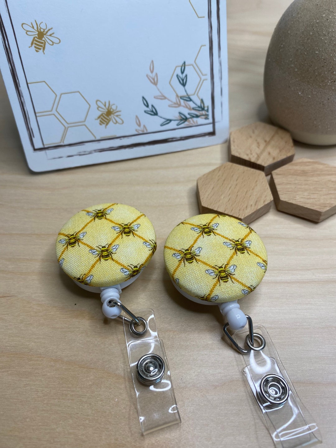 Honey Bee Retractable Badge Reel, Badge Clip, Nurse, Teacher, Badge ...