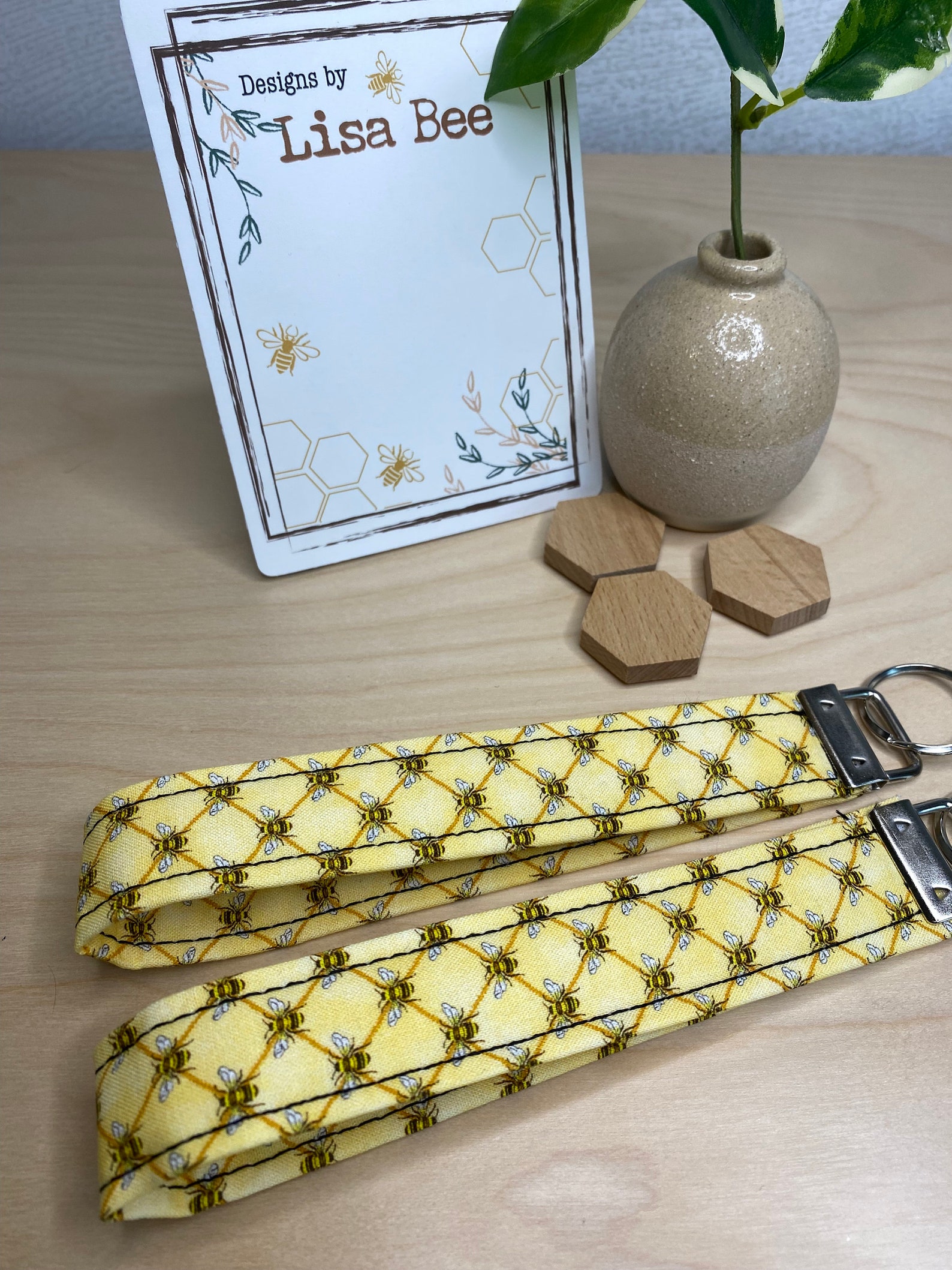 Bumble Bee Fabric Key Fob: Cotton Keychain Wristlet - Etsy