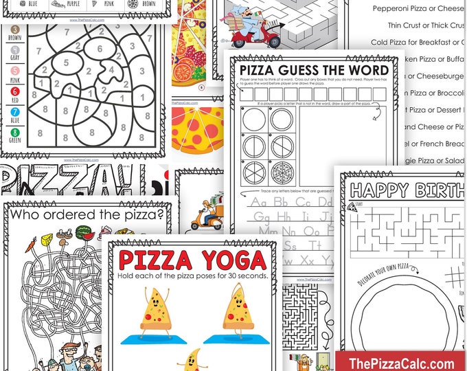Pizza Birthday Party Pizza Party Favor Pizza Party Placemat - Etsy