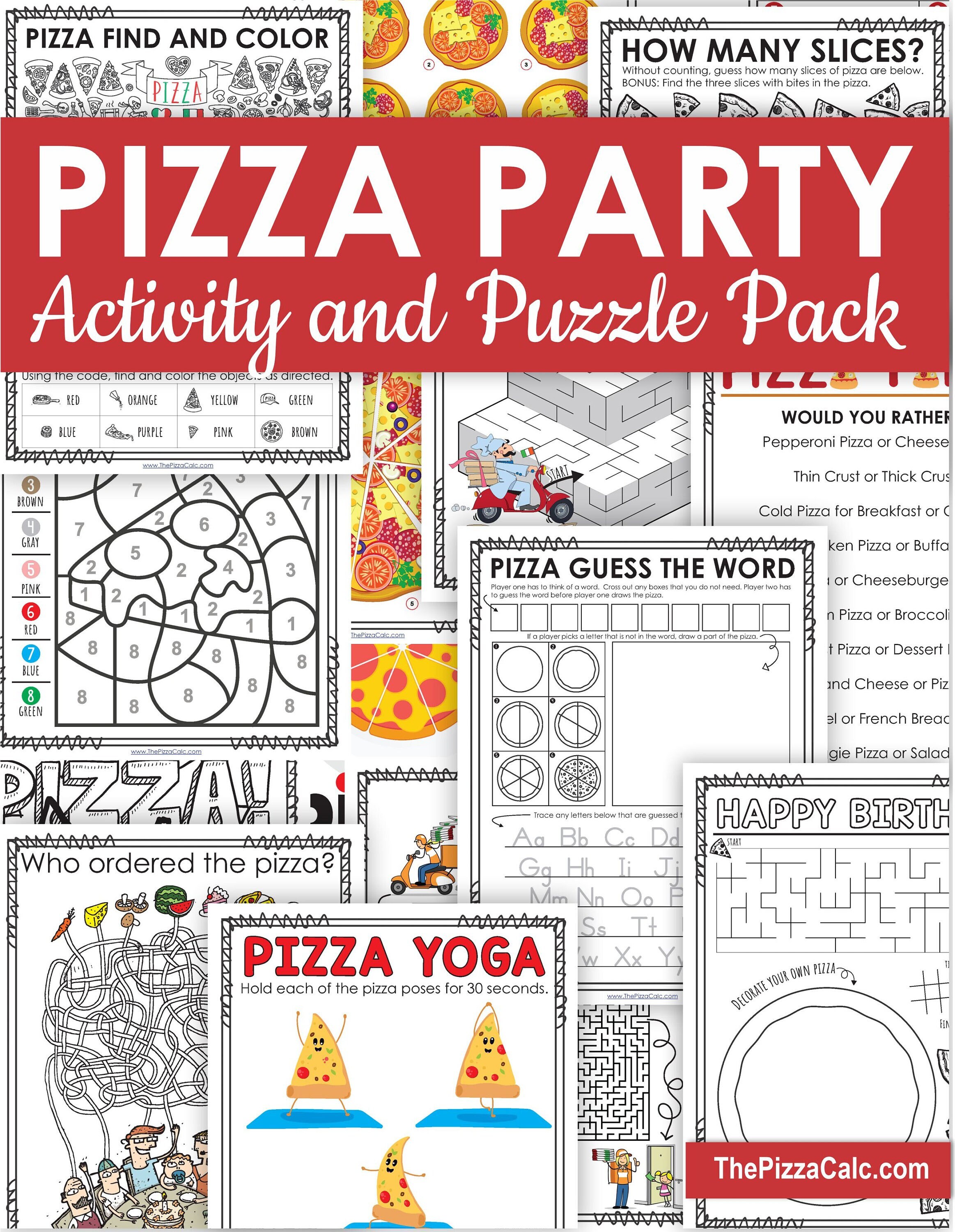 Pizza Birthday Party Pizza Party Favor Pizza Party Placemat - Etsy