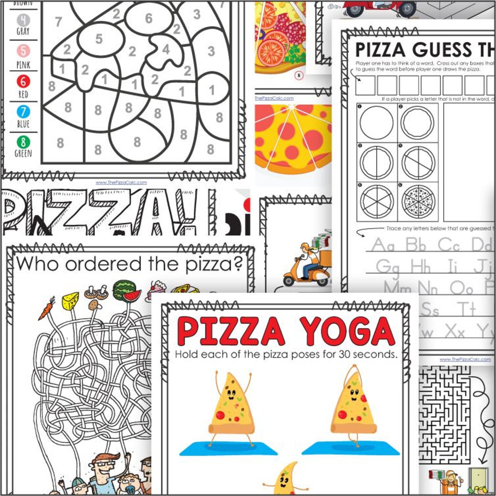 Pizza Birthday Party Pizza Party Favor Pizza Party Placemat - Etsy