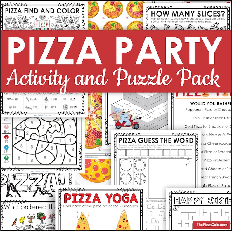Pizza Birthday Party Pizza Party Favor Pizza Party Placemat - Etsy