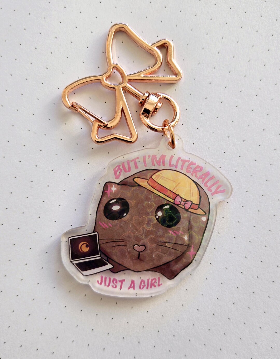 I'm Just a Girl Hamster Meme | Anime Keychain - Etsy