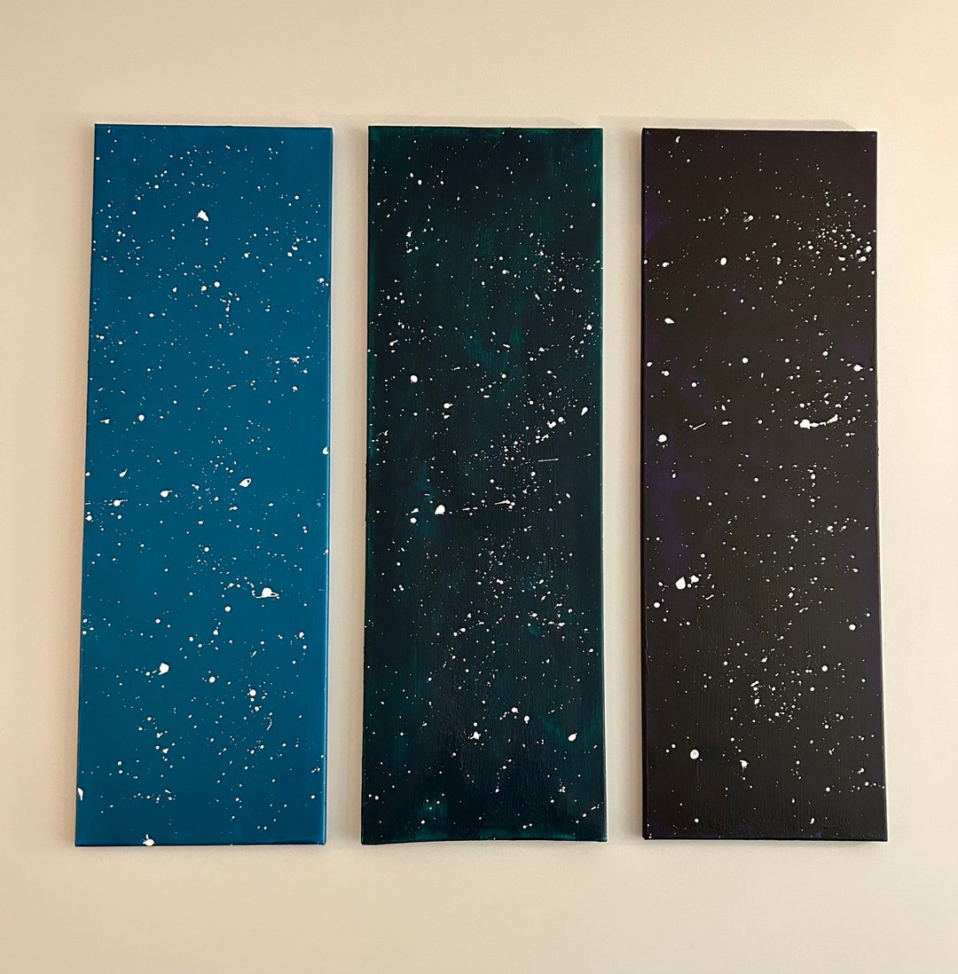 Tri-panel White Paint Splatter - Etsy