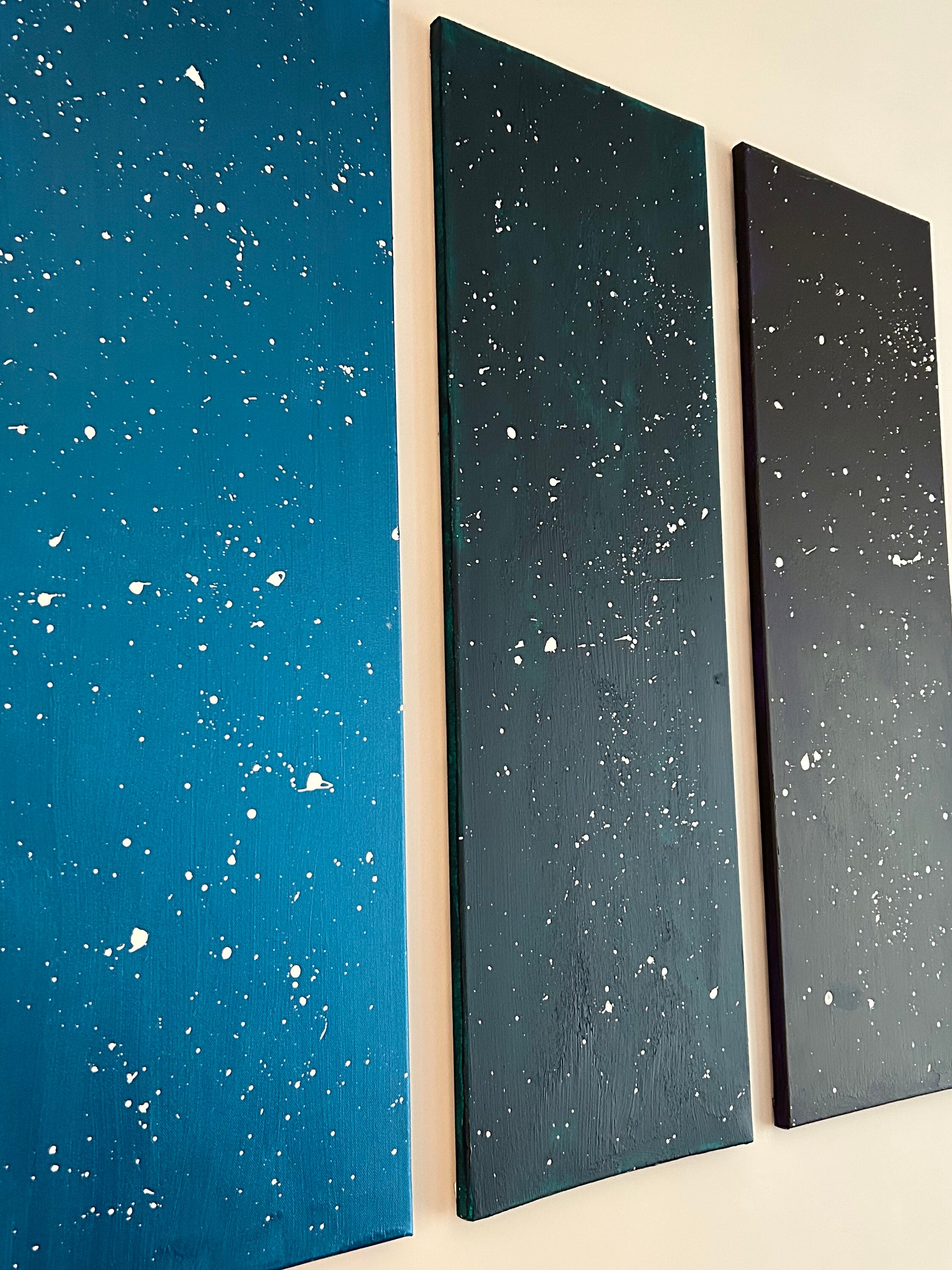 Tri-panel White Paint Splatter - Etsy