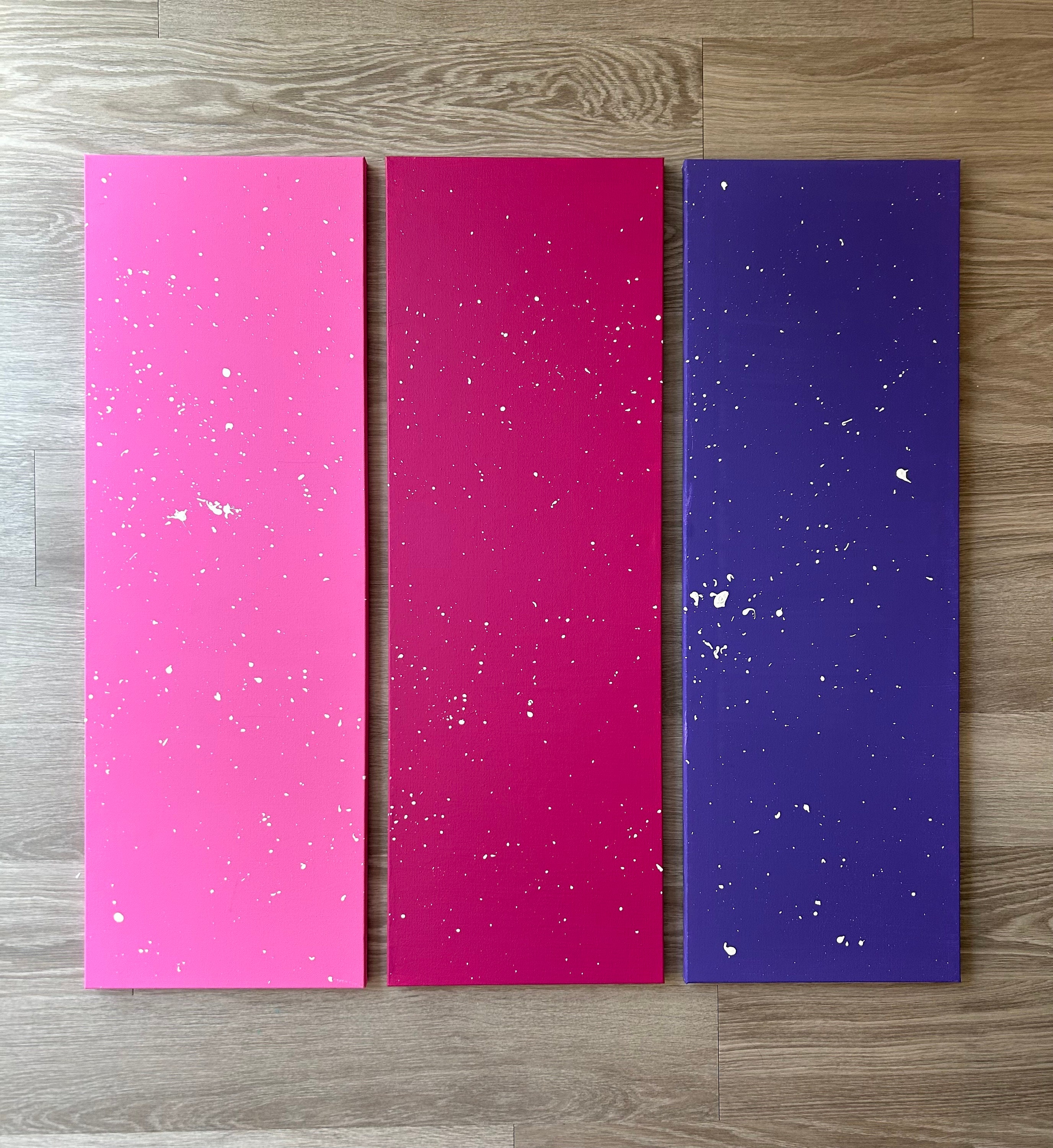 Pink Based Tri-panel Paint Splatter - Etsy