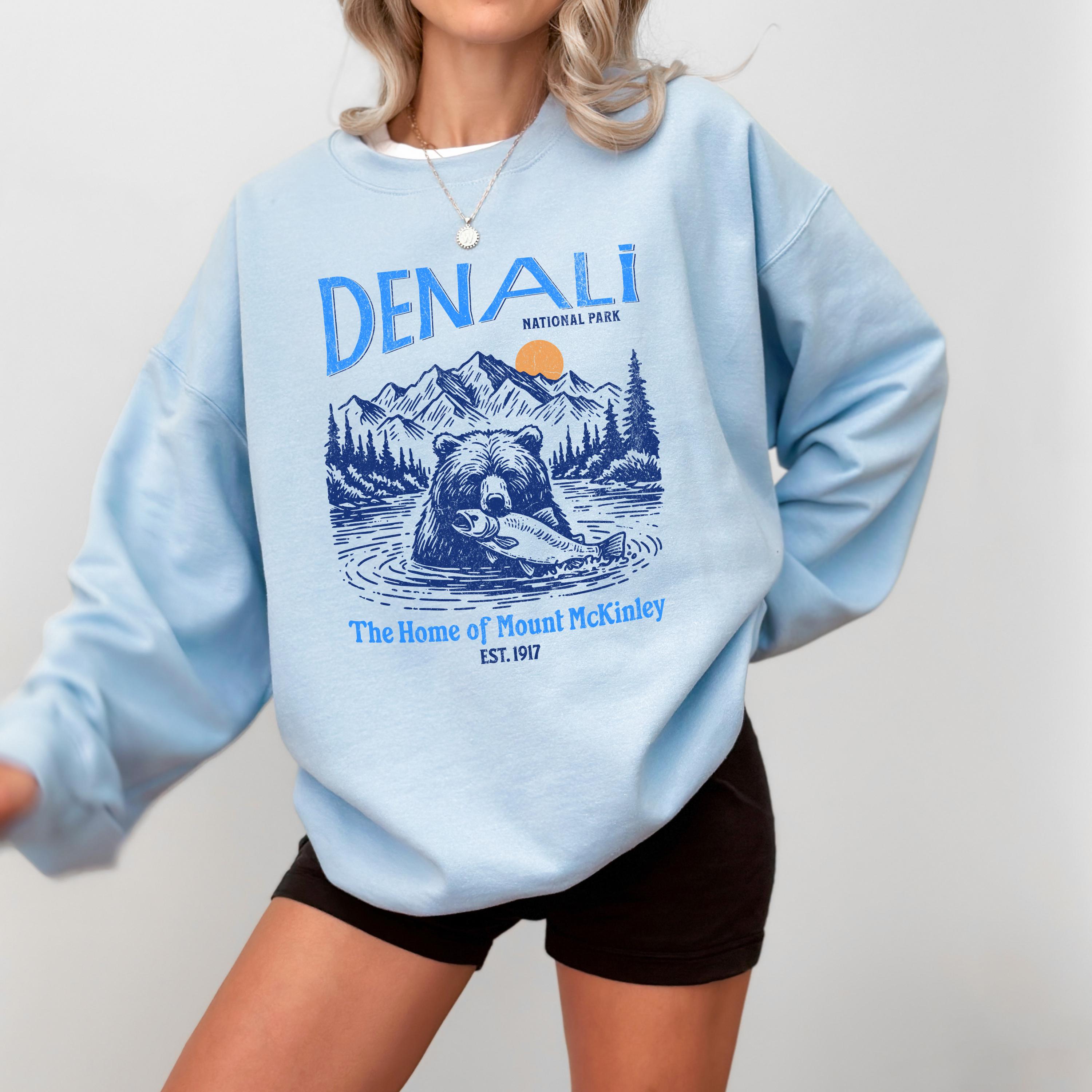 Denali National Park Grizzly Bear Sweatshirt | Alaska Wildlife Sweater ...