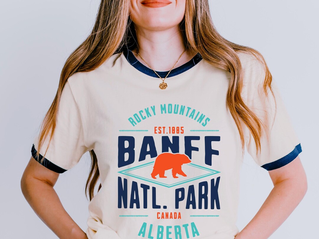 Vintage Banff National Park Ringer T-shirt - Unisex Cotton Tee for ...