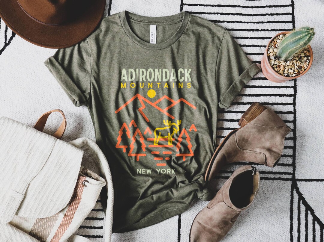 Adirondack Mountains Tee: New York State Unisex Cotton Shirt - Etsy