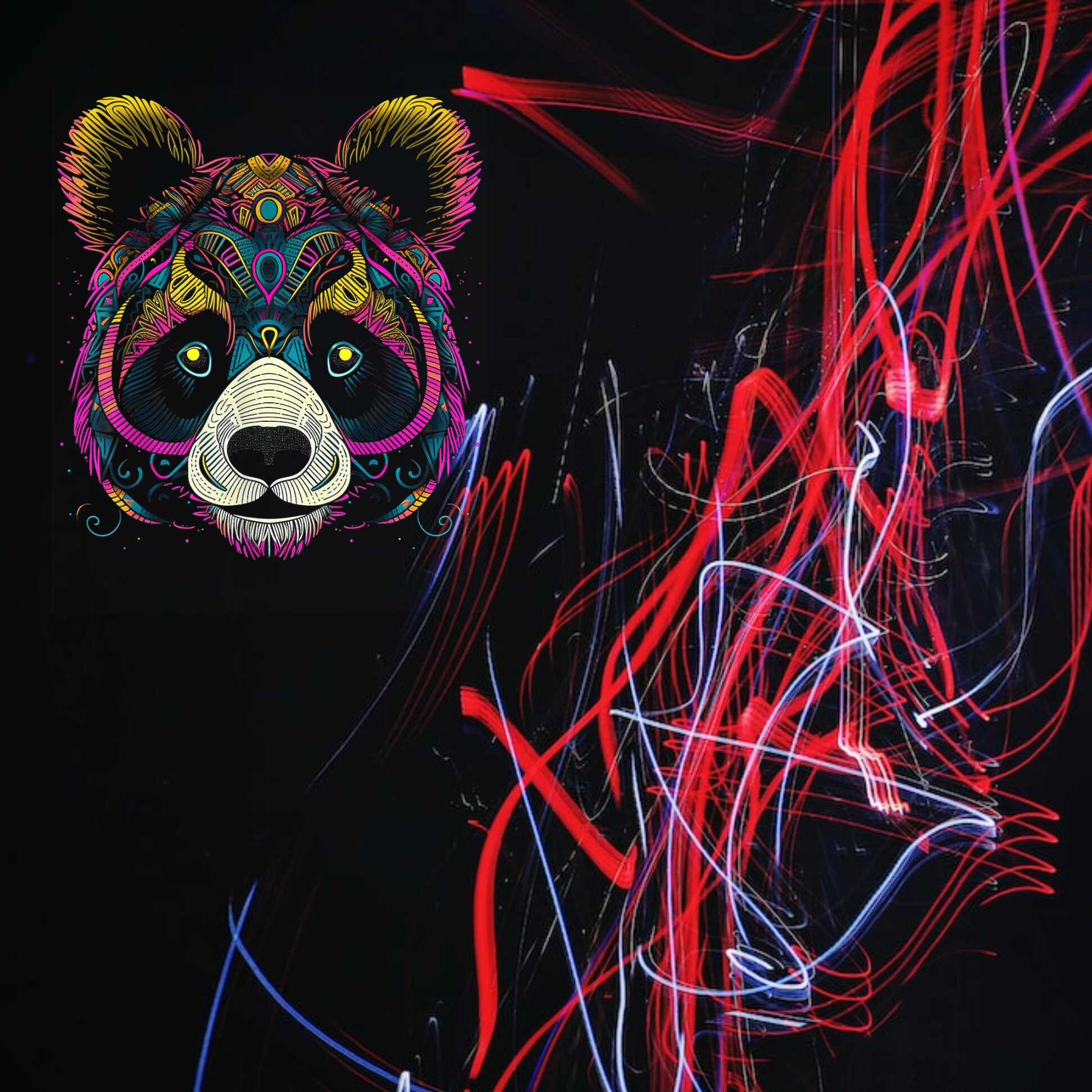 Creative Png Graffiti Pop Art of Panda Animal Graphic - Etsy