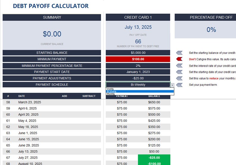 Debt Payoff Calculator - Etsy