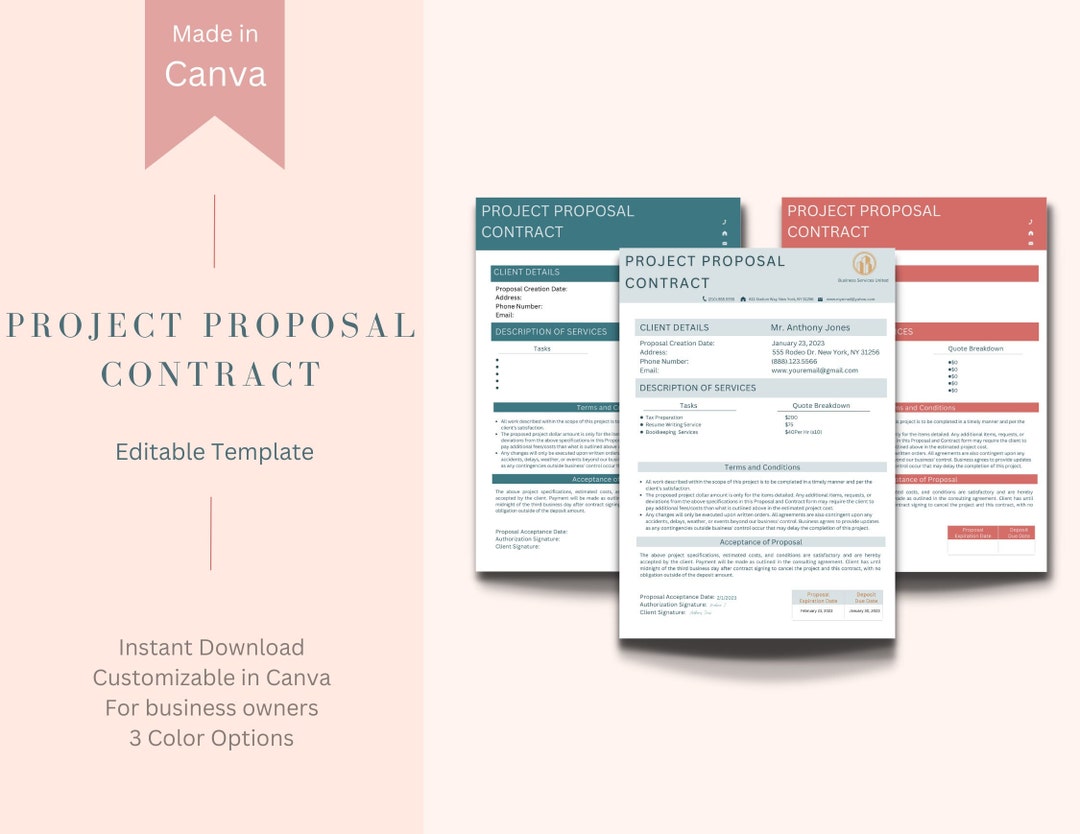 Project Proposal Contract Template | Contract Template | Deliverables ...