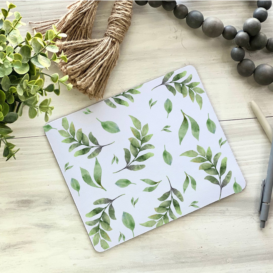Vintage Leaves Desk Mat, Botanical Plant Mouse Pad, Cottagecore ...