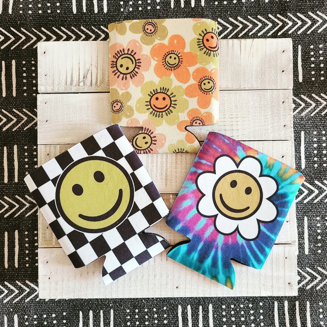 Smiley Face Set Retro Hippie Flower Power Vintage Vibe Hippy Chick ...