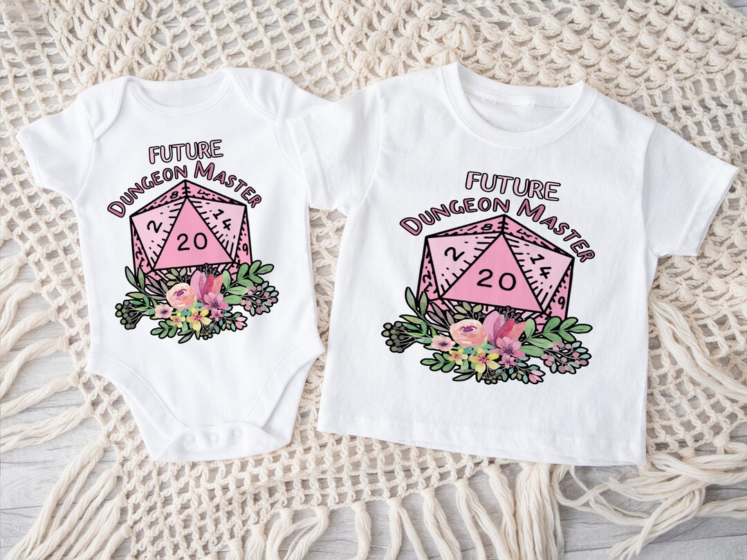 Girly Dungeons and Dragons Future Master Funny Baby Girl Floral Toddler ...