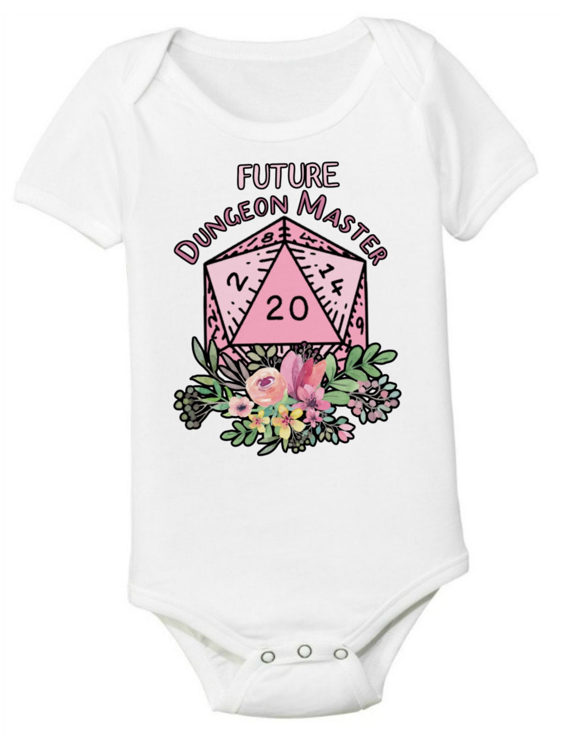 Girly Dungeons and Dragons Future Master Funny Baby Girl Floral Toddler ...