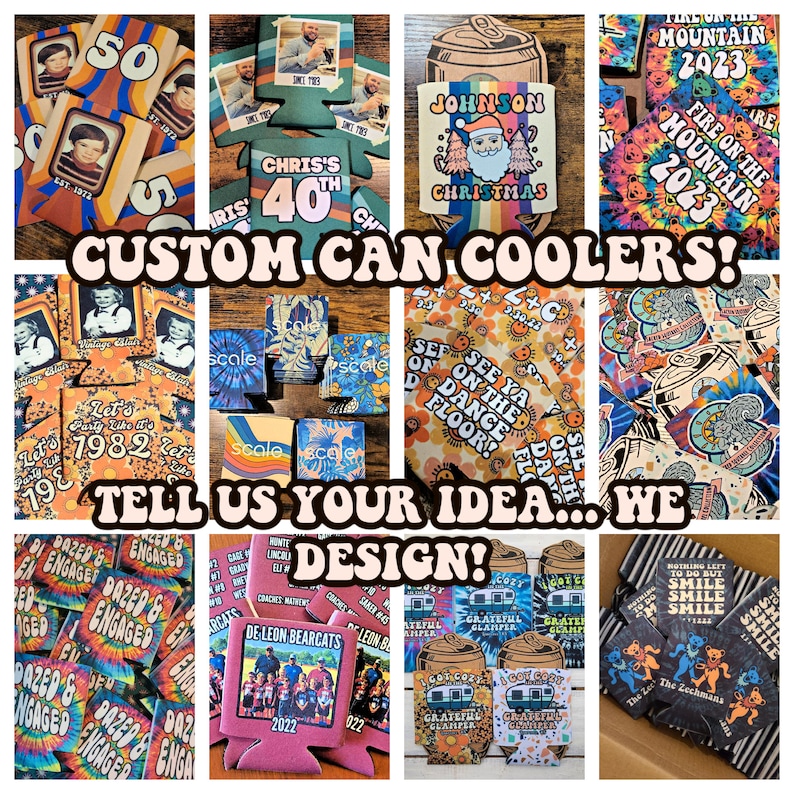 CUSTOM FULL COLOR Bulk Can Coolers Personalized Design Give Us Your ...