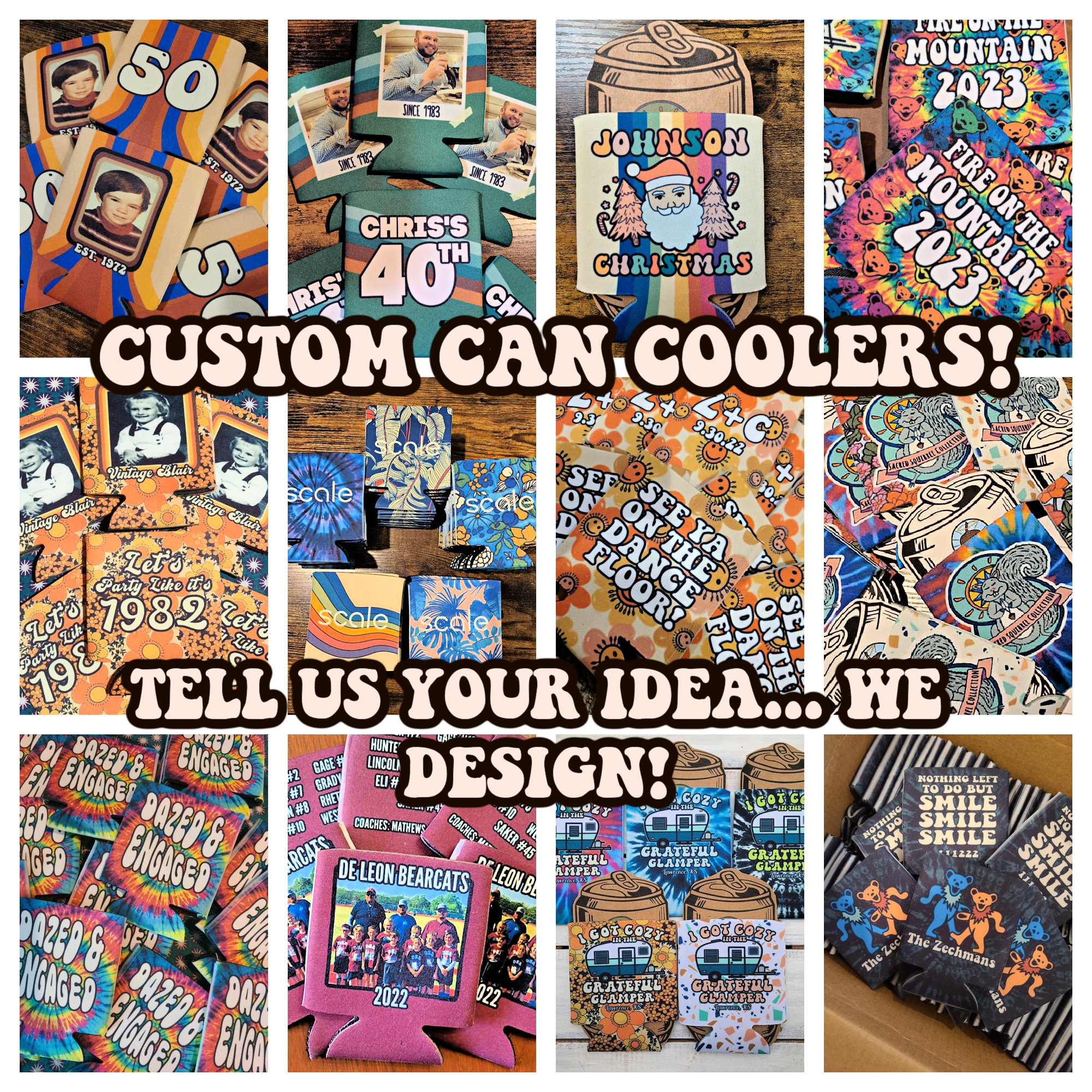 CUSTOM FULL COLOR Bulk Can Coolers Personalized Design Give Us Your ...
