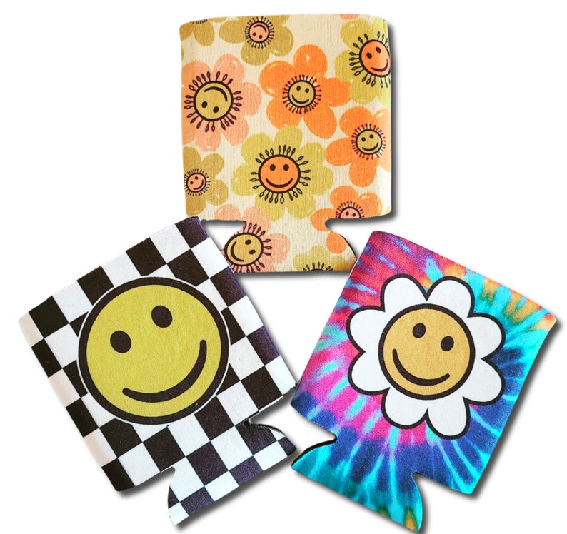 Smiley Face Set Retro Hippie Flower Power Vintage Vibe Hippy - Etsy