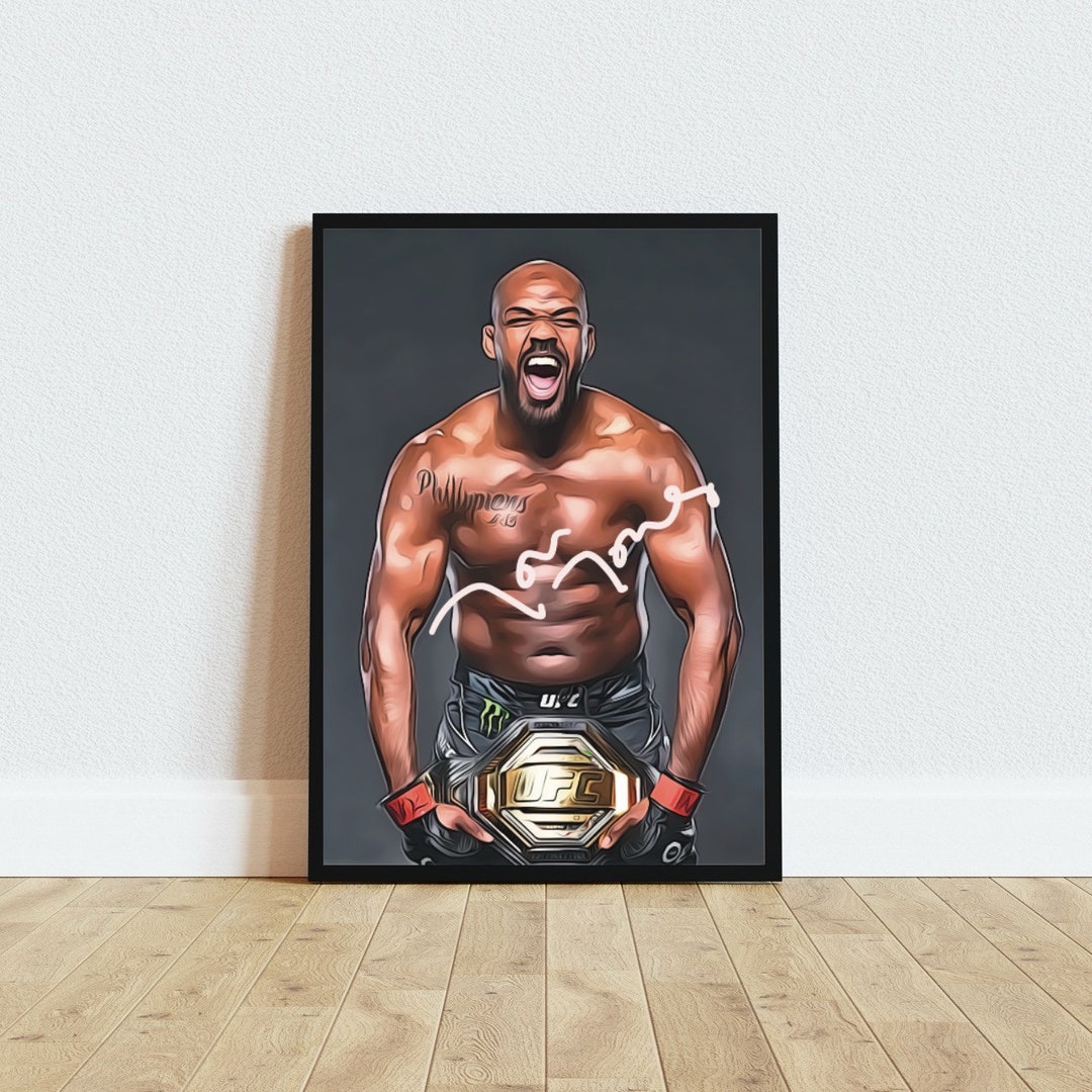 Jon Jones UFC Autograph Gift Idea Autograph Frame Print Poster MMA ...