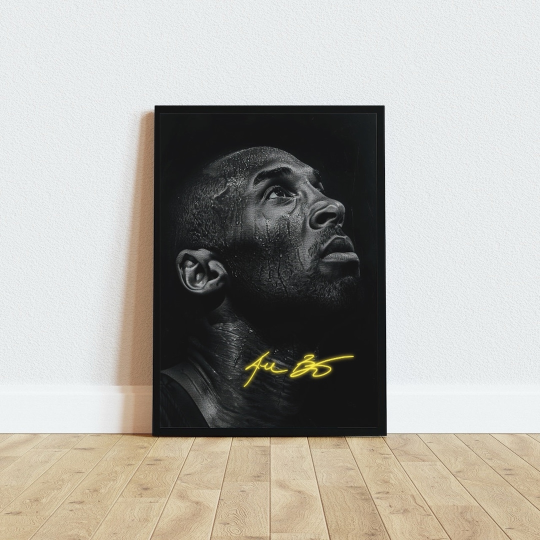 Kobe Bryant Gift Idea Autograph Frame Print Poster NBA Los Angeles ...