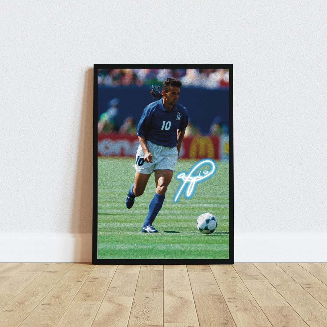 ROBERTO BAGGIO ITALY, Sport Hd Poster With Digital Autograph ...