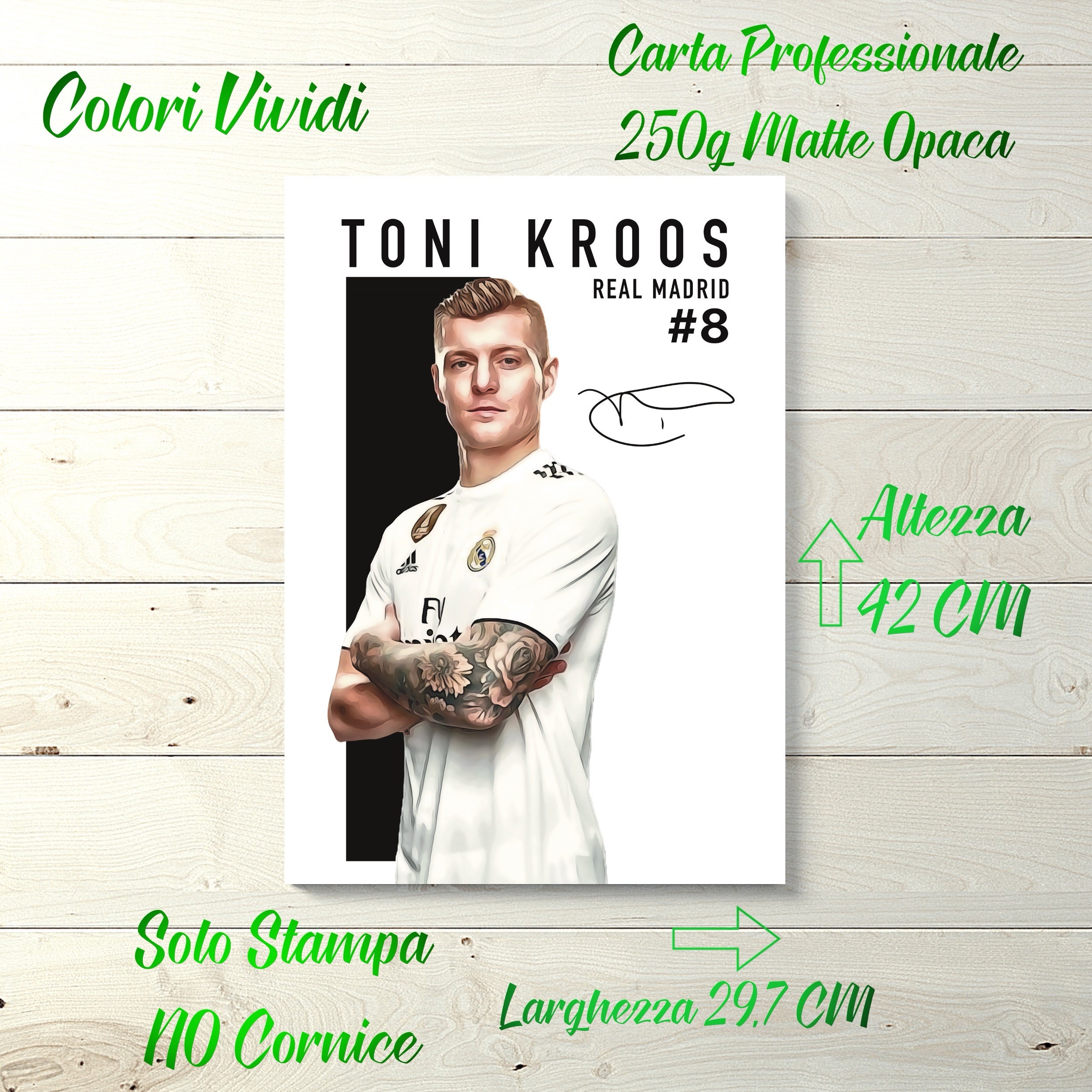 Toni Kroos Real Madrid Portrait 2024 Artwork Gift Idea Printed ...