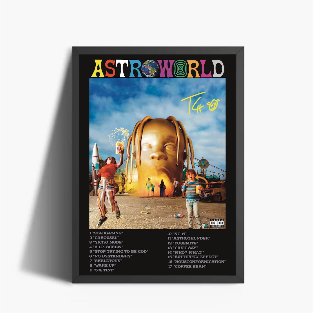 ASTROWORLD TRAVIS SCOTT Poster Framework for Fans A3 A4 Print Graphic ...