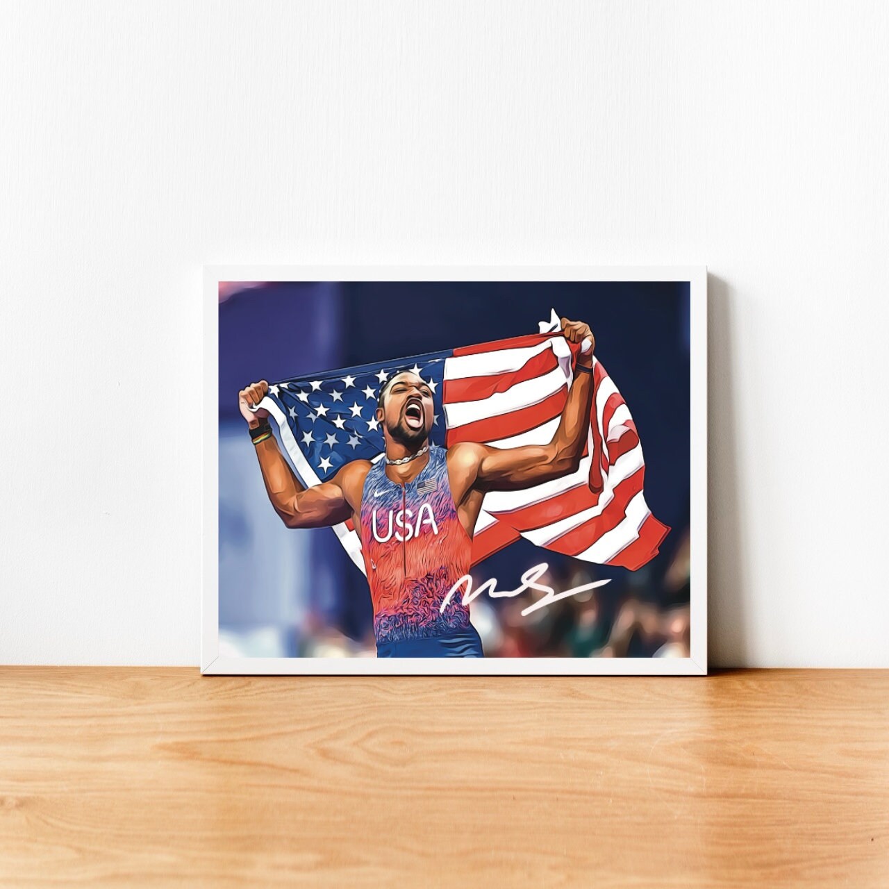 Noah Lyles Paris 2024 Olympics Autograph Gift Idea Autograph Frame ...