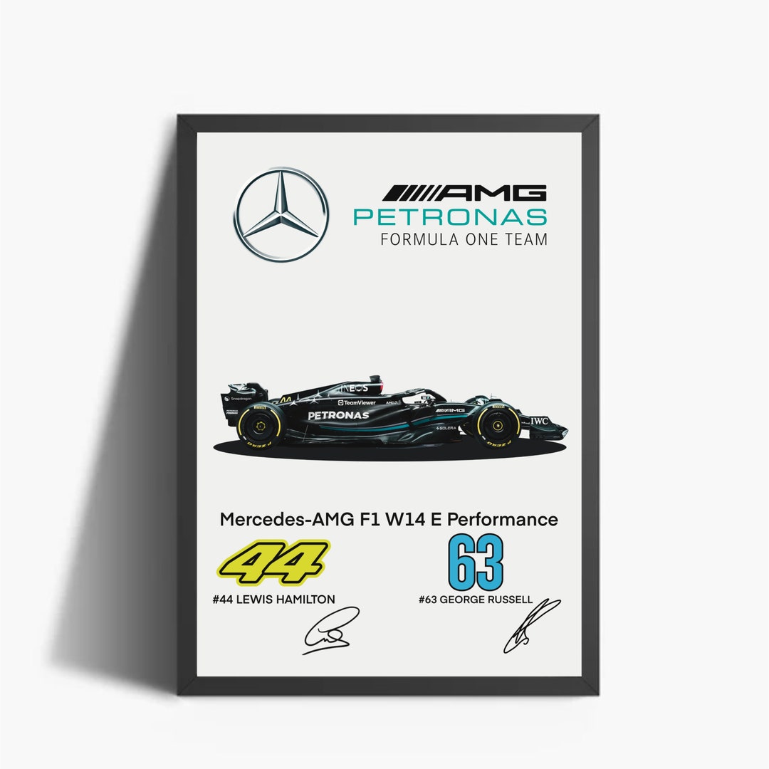 Mercedes AMG F1 Poster Framework for Enthusiasts A3 A4 Graphic Print ...