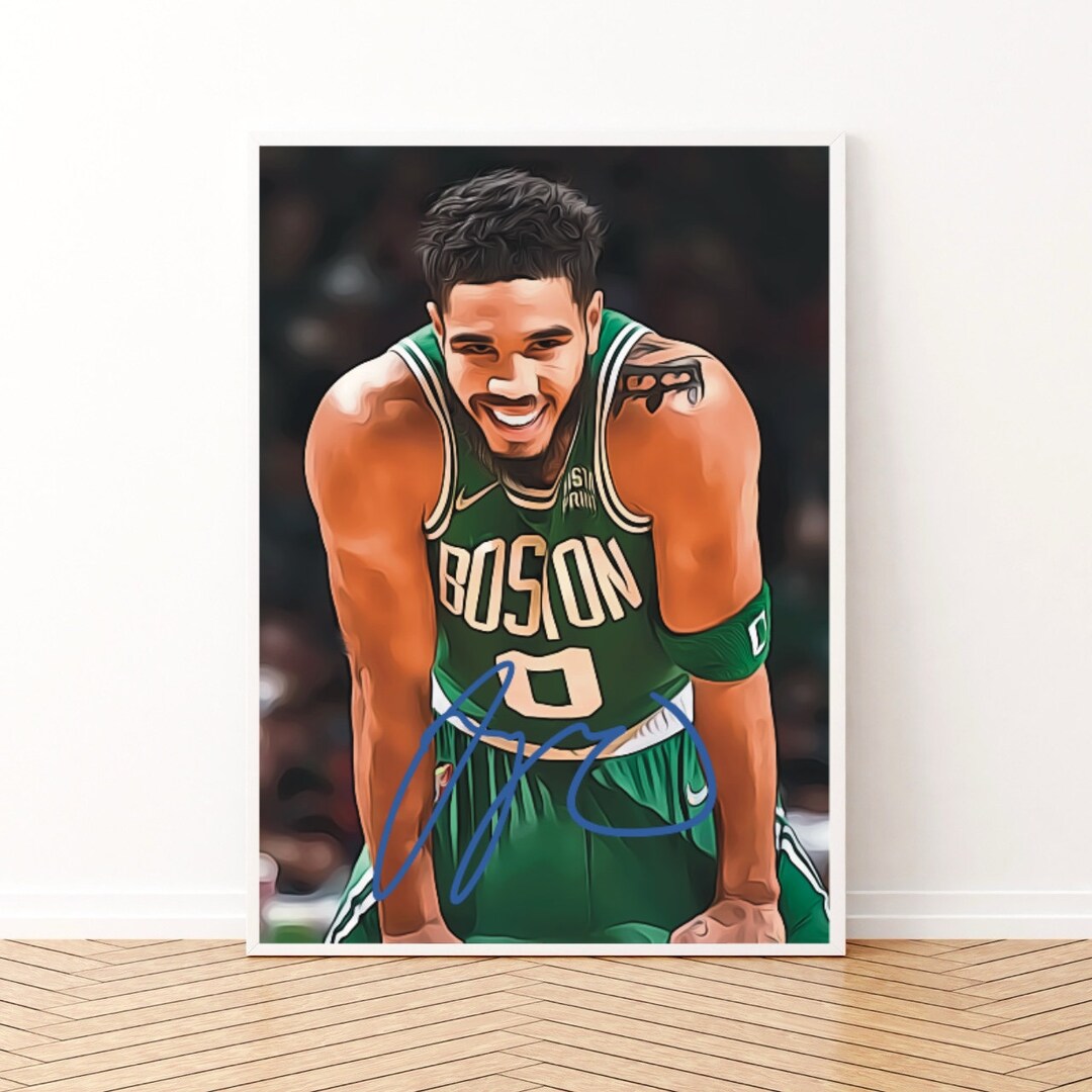 Jayson Tatum Boston Celtics Autograph Gift Idea Autograph Frame Print ...