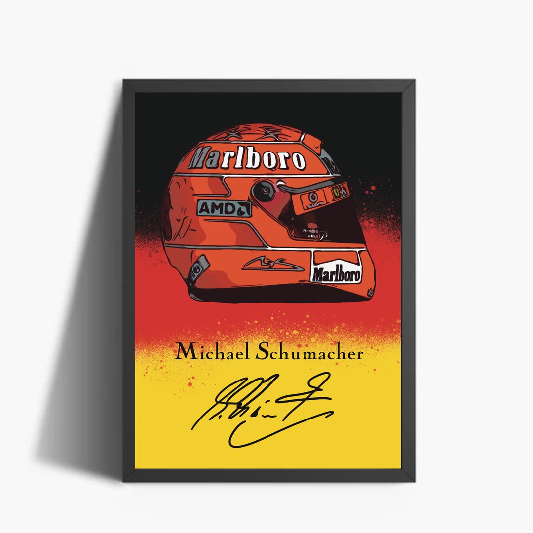 Michael Schumacher Helmet Helmet Autograph Signature A3 A4 Picture ...