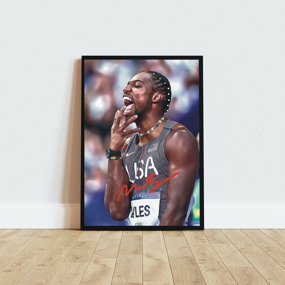 Noah Lyles Paris 2024 Olympics Autograph Gift Idea Autograph Frame ...