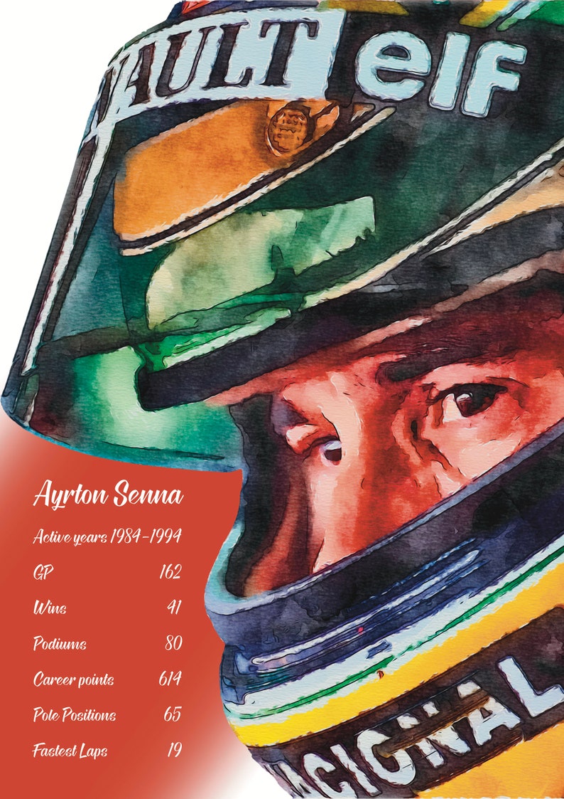Ayrton Senna Mclaren Artwork Gift Idea Printed Autograph Poster Fans ...