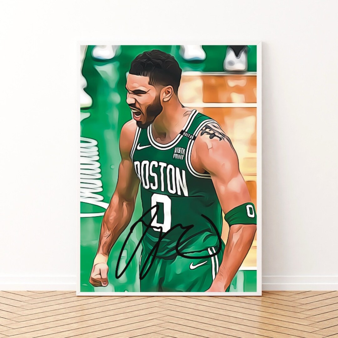 Jayson Tatum Boston Celtics Autograph Gift Idea Autograph Frame Print ...