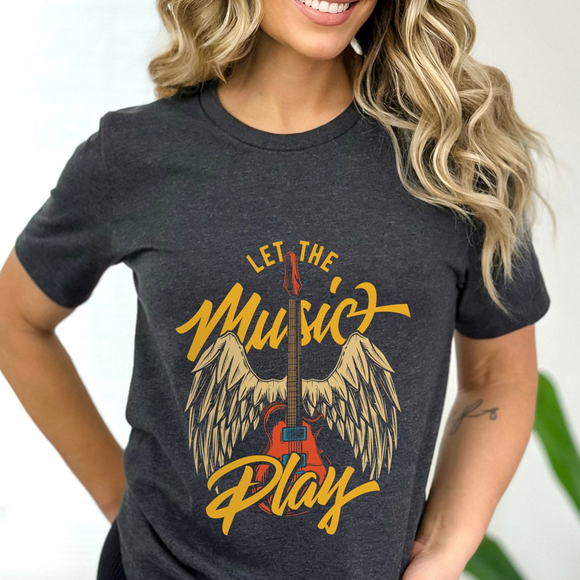 Let the Music Play T-shirt, Rock and Roll Shirt, Music T-shirt, Guitar ...