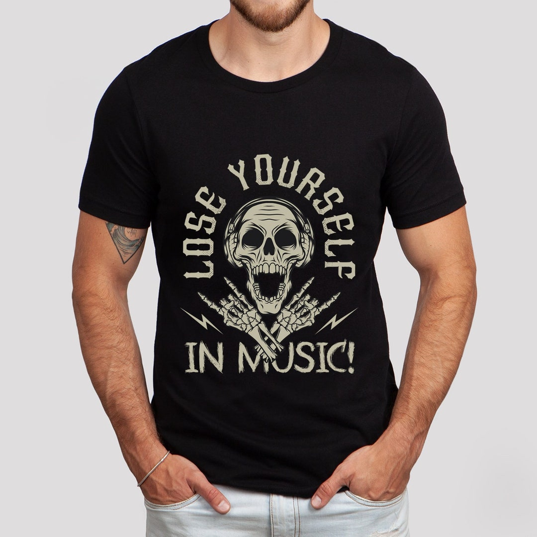 Music T-shirt, Heavy Metal Music Lovers Shirt, Skeleton Shirt, Rock and ...