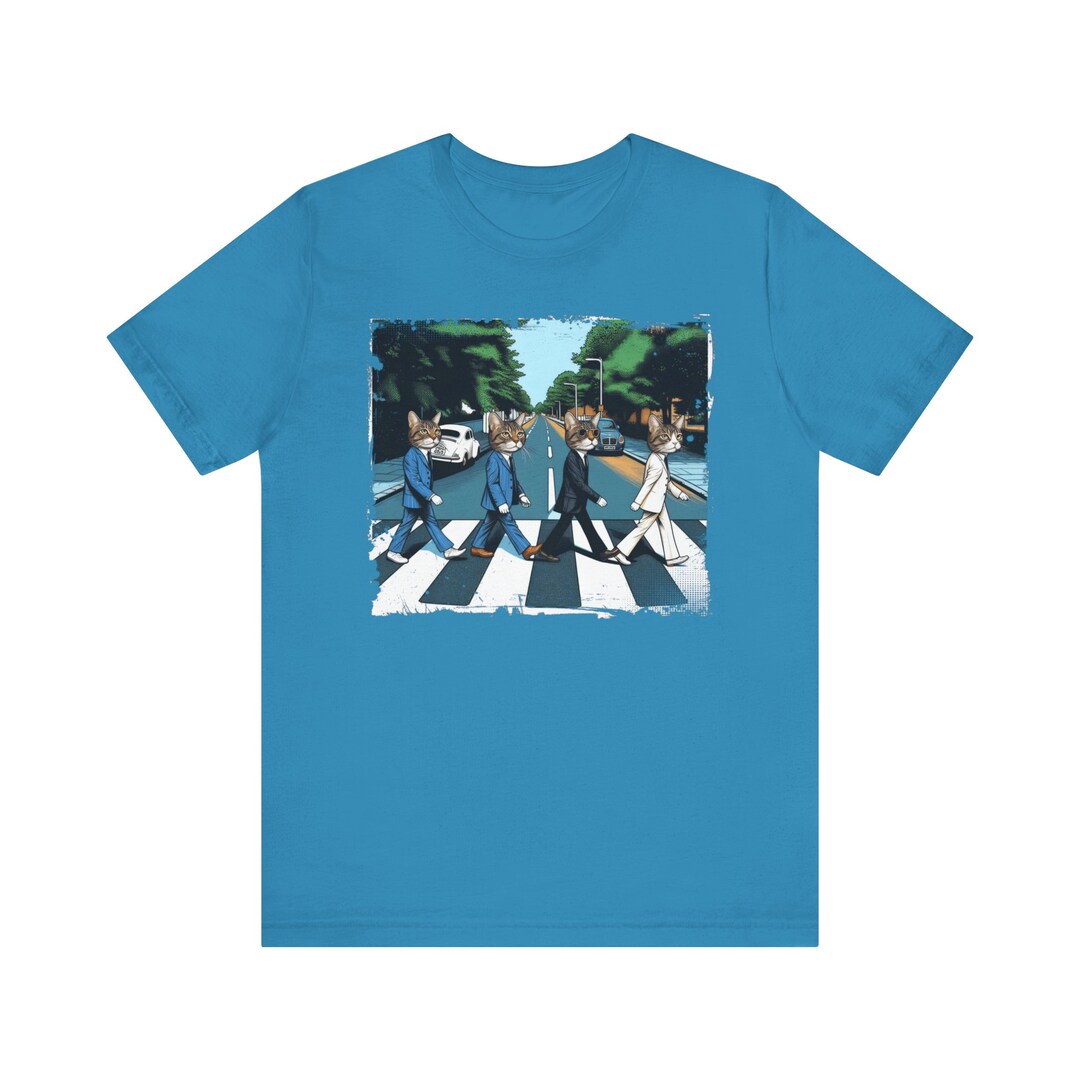 Cat Crossing the Road Crosswalk Shirt, Funny Cat Shirt, Abbey Road Cats ...